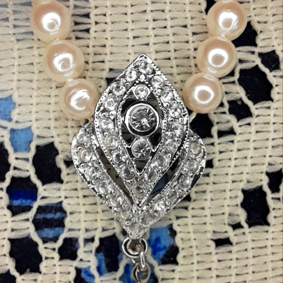 Marvella | Jewelry | Nwt Vintage Marvella Faux Pearl Rhinestone Silver ...